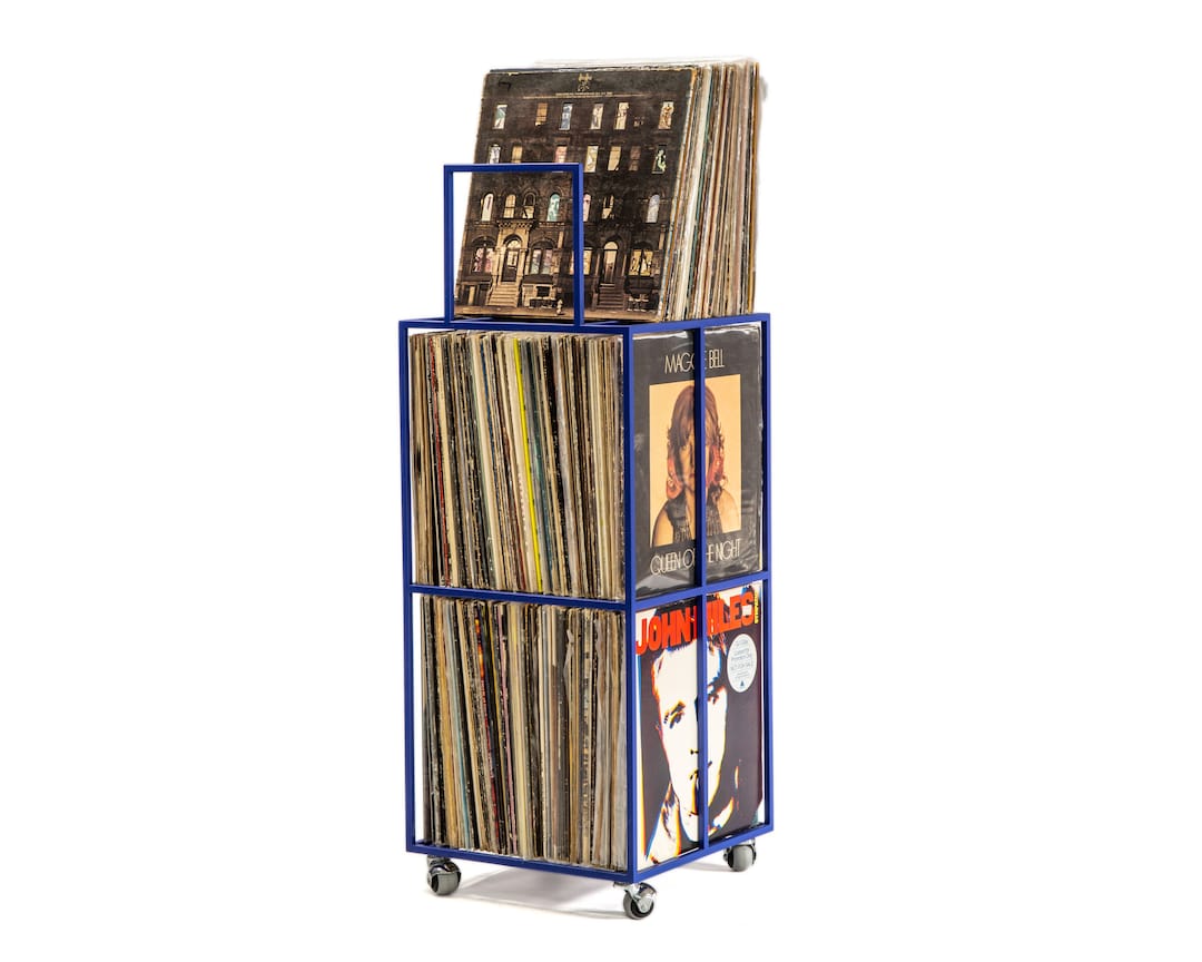 Vinyl Record Storage // Triple Deck LP Album Mobile Cart // - Etsy
