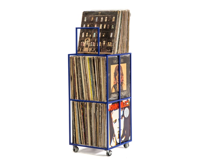 Vinyl Record Storage // Triple Deck LP Album Mobile Cart // - Etsy