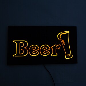 Man Cave Wall Light Neon Sign Style BEER LED Technology // Wall Art ...
