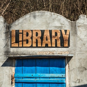 Sign Library Wooden Retro Style Sign Carved in Salvaged Wood Hand ...