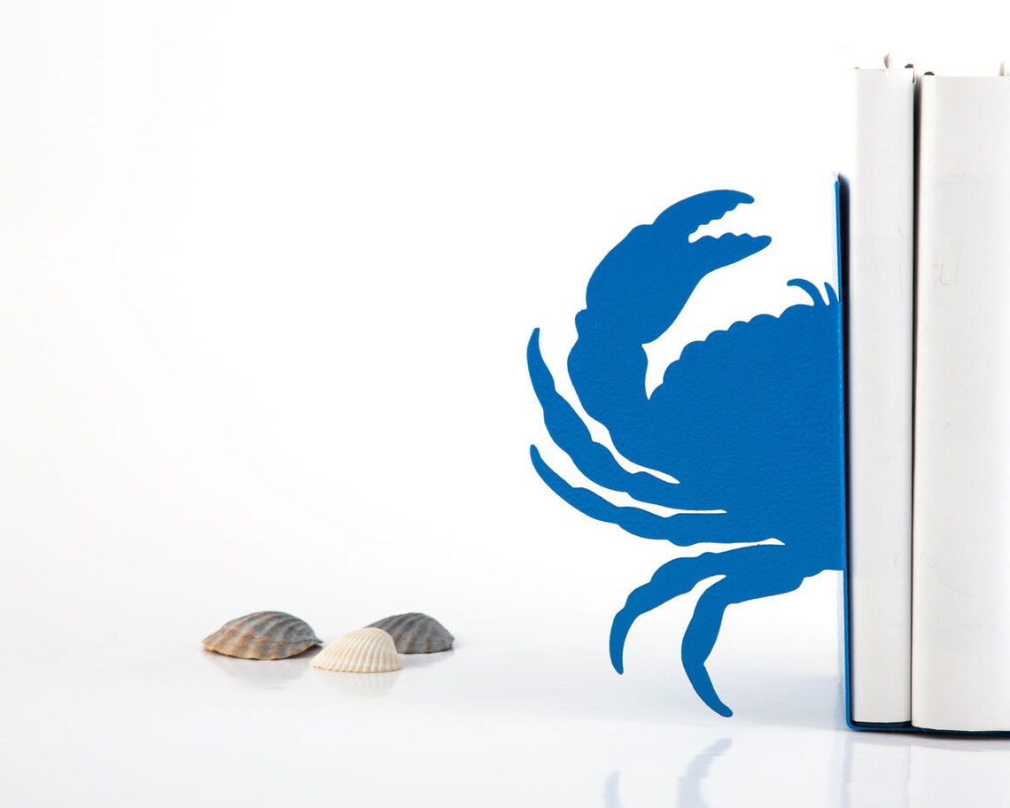 Sea Bookends crab Light Blue Unique Stylish and Useful | Etsy