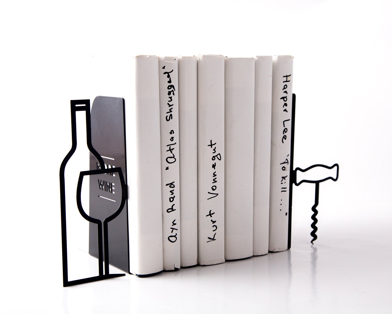 Metal Kitchen Bookends // Less Whine More Wine - Etsy