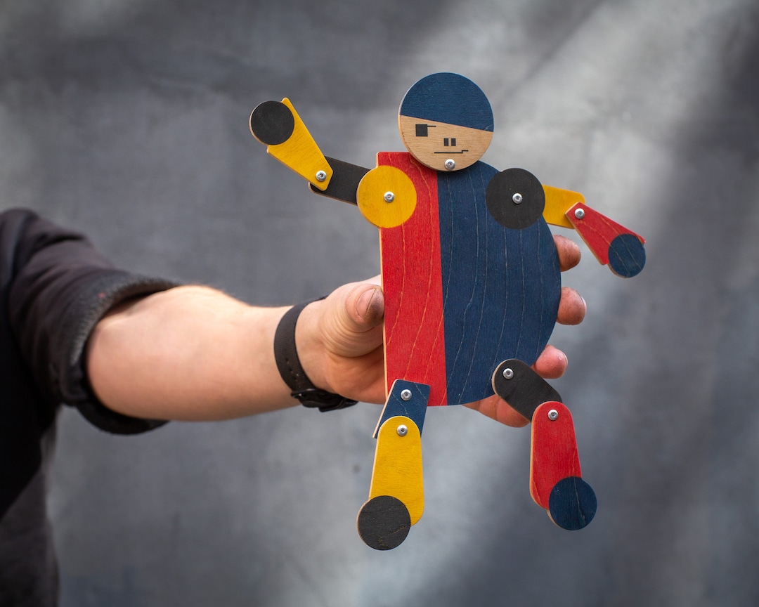 Jumping Jack Puppet | Bauhaus Boy | Wooden Marionette Doll | Whimsical ...