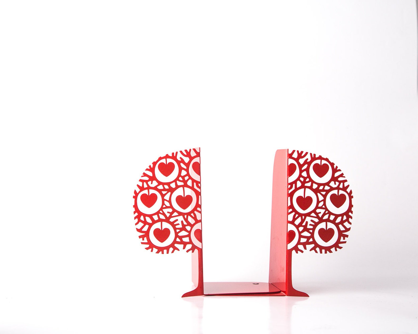 Decorative Metal Bookends Danish Heart Tree Scandinavia | Etsy