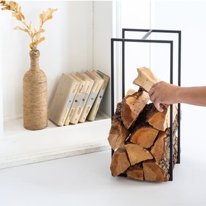 Log Holder Small With a Handle // Firewood Carrier // Storage Container ...