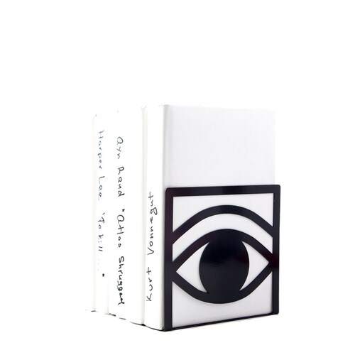 Black Metal Bookend One Eye Opened // Modern Shelf Home Decor - Etsy