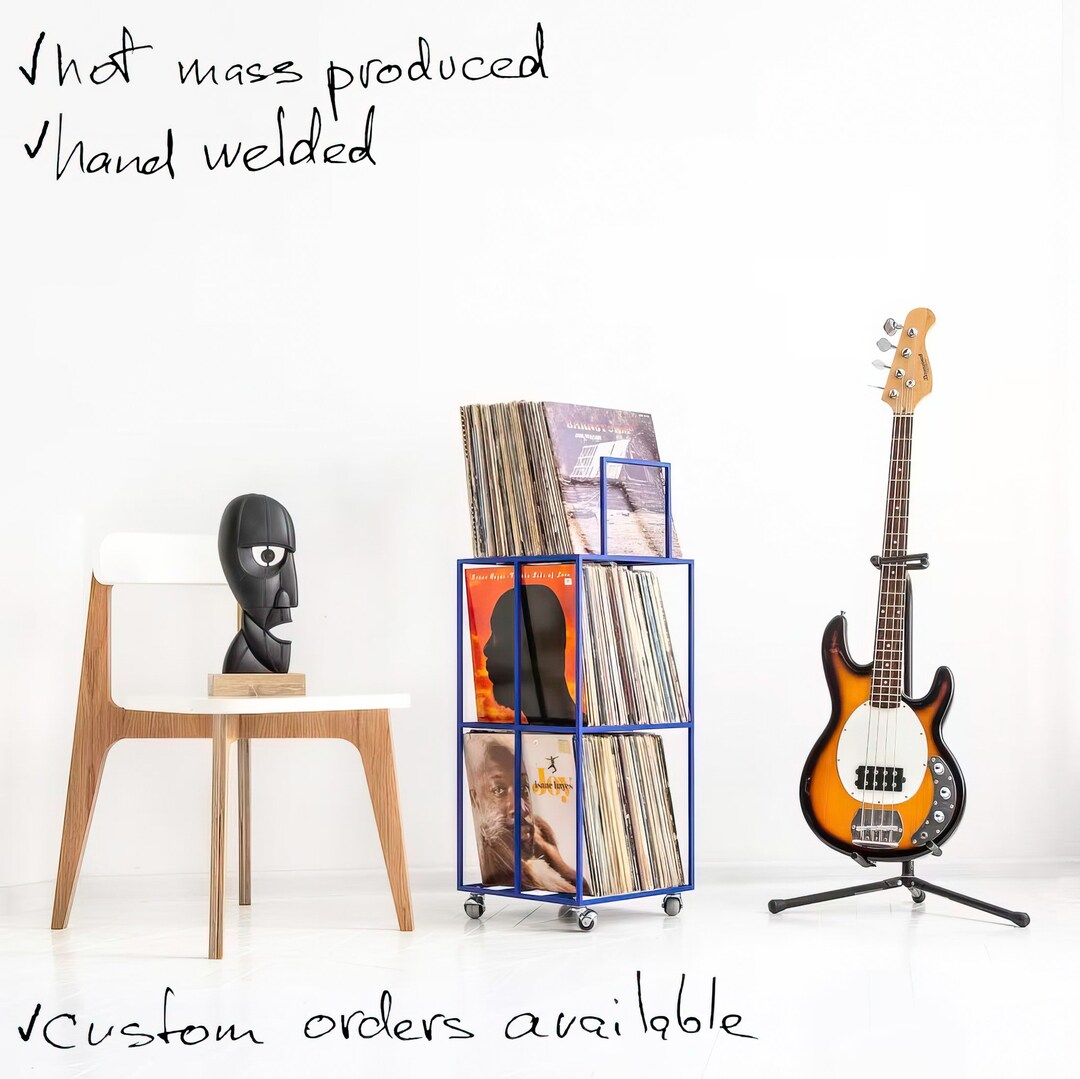 Vinyl Record Storage // Triple Deck LP Album Mobile Cart // Holds ...