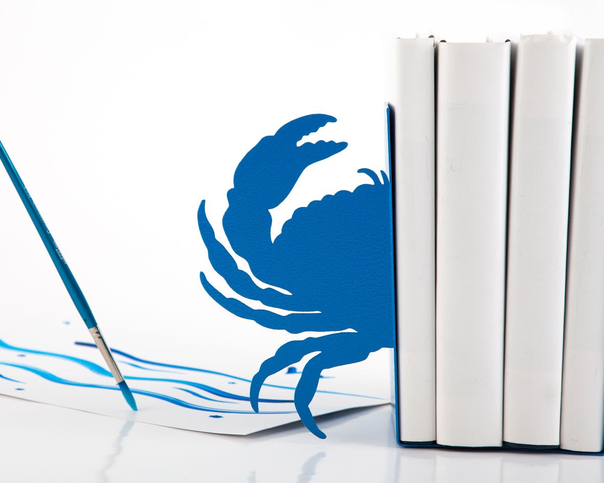 Sea Bookends crab Light Blue Unique Stylish and Useful | Etsy