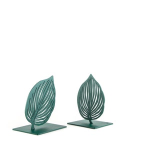 Metal Bookends Green Leaves by Atelier Article // FREE SHIPPING - Etsy