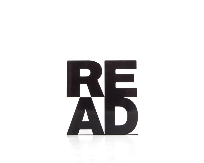 One Metal Bookend // Read // Modern Functional Decor for Your - Etsy