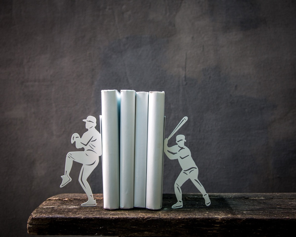 Metal Bookends Baseball Sports Inspired Bookends // Modern - Etsy