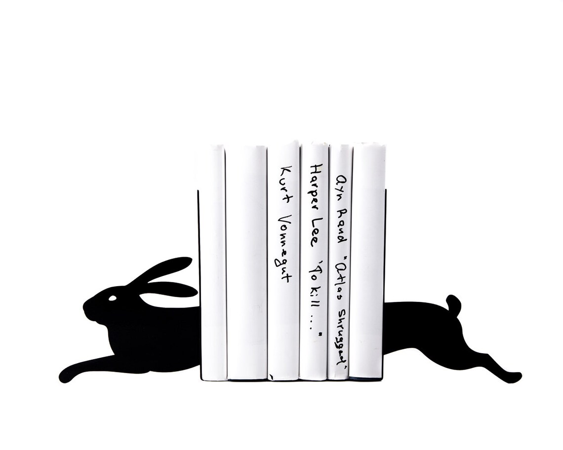 Metal Hare Bookends: Woodland Nursery Decor, Book Lover Gift - Etsy