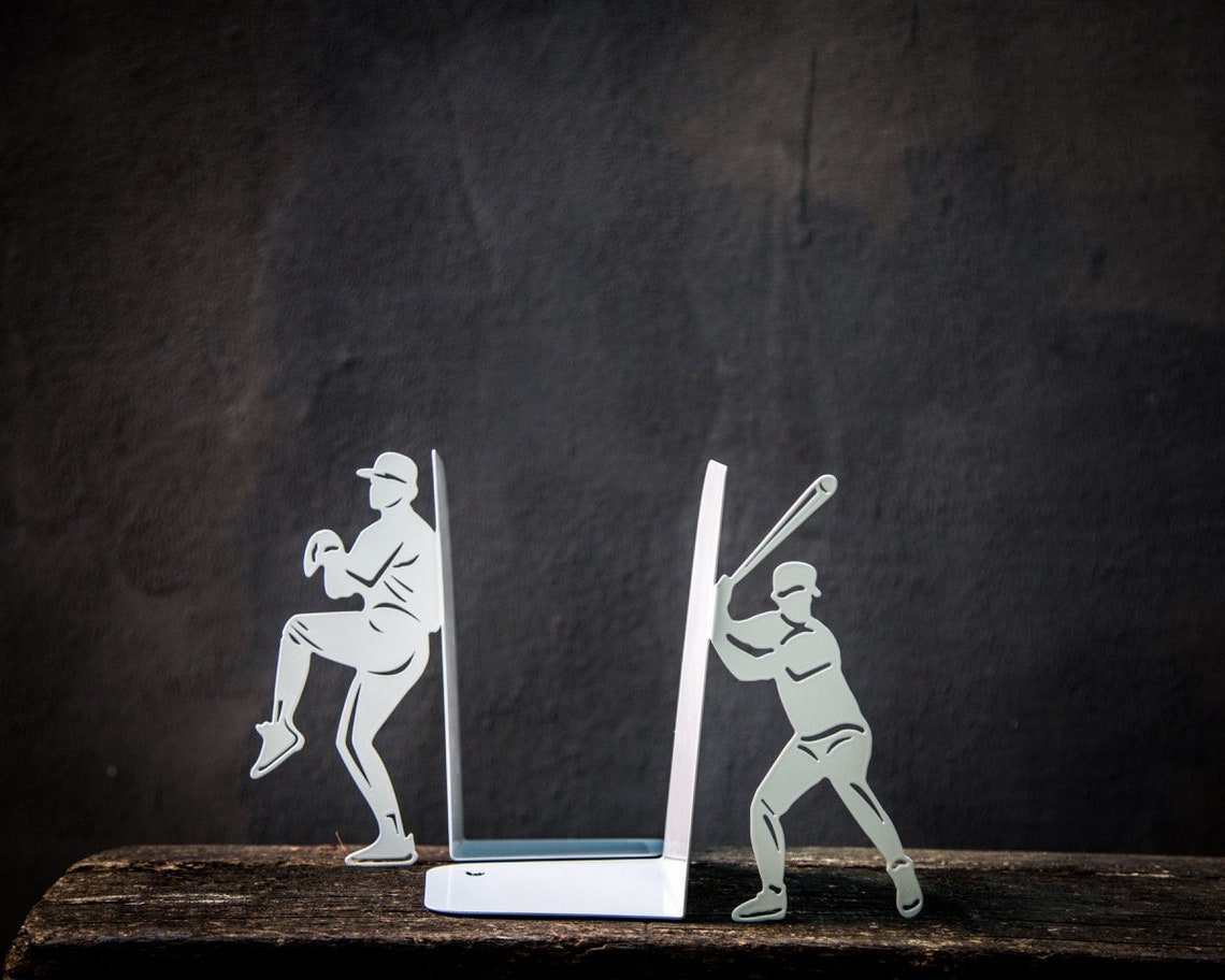 Metal bookends Baseball sports inspired bookends // modern | Etsy