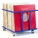 LP Storage // Record Crate // Record Box on Rotating Wheels // - Etsy
