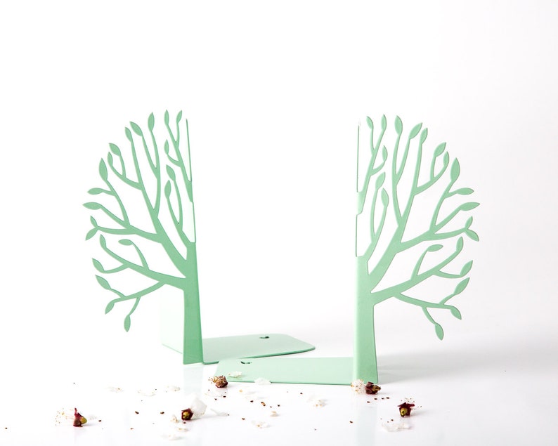 Metal Bookends Spring Mint // Modern Home Nursery Decor // - Etsy