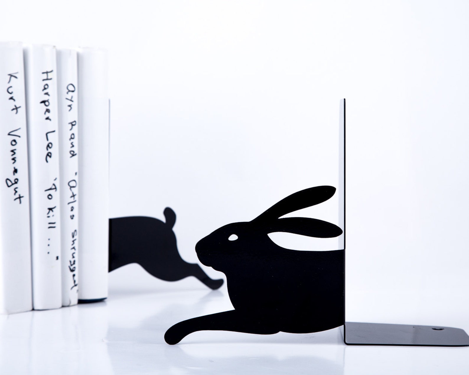 Metal Bookends Hare on the Run Bookshelf Decor / Woodland - Etsy