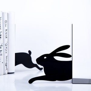 Metal Bookends Hare on the Run Bookshelf Decor / Woodland - Etsy