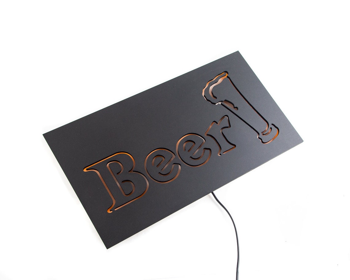 Man Cave Wall Light Neon Sign Style BEER LED Technology // | Etsy