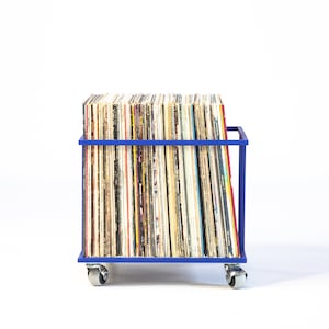 LP Storage // Record Crate // Record Box on Rotating Wheels ...