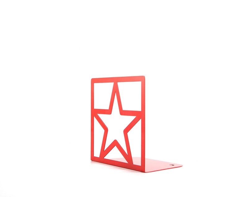 Red Star Metal Bookends: Modern Home Decor - Etsy