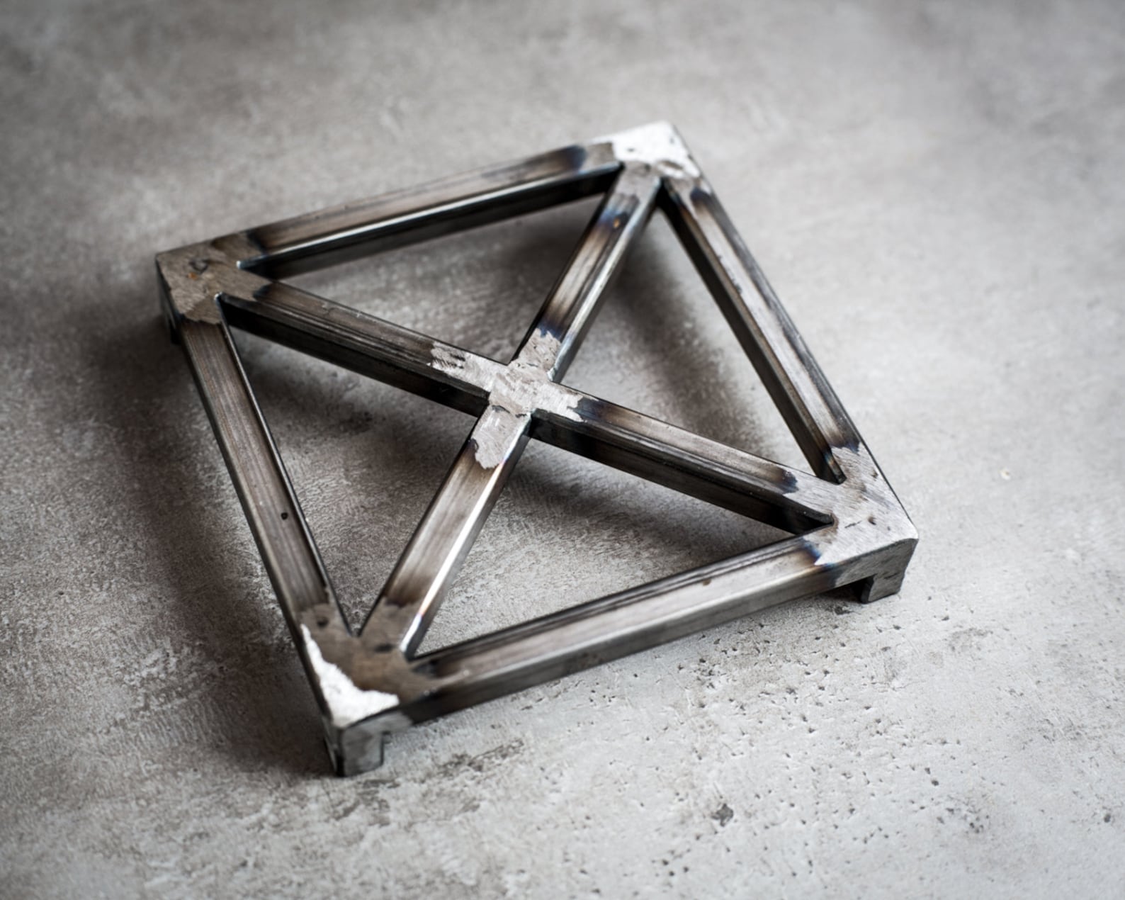 Metal Industrial Style Square Trivet Hand Welded - Etsy