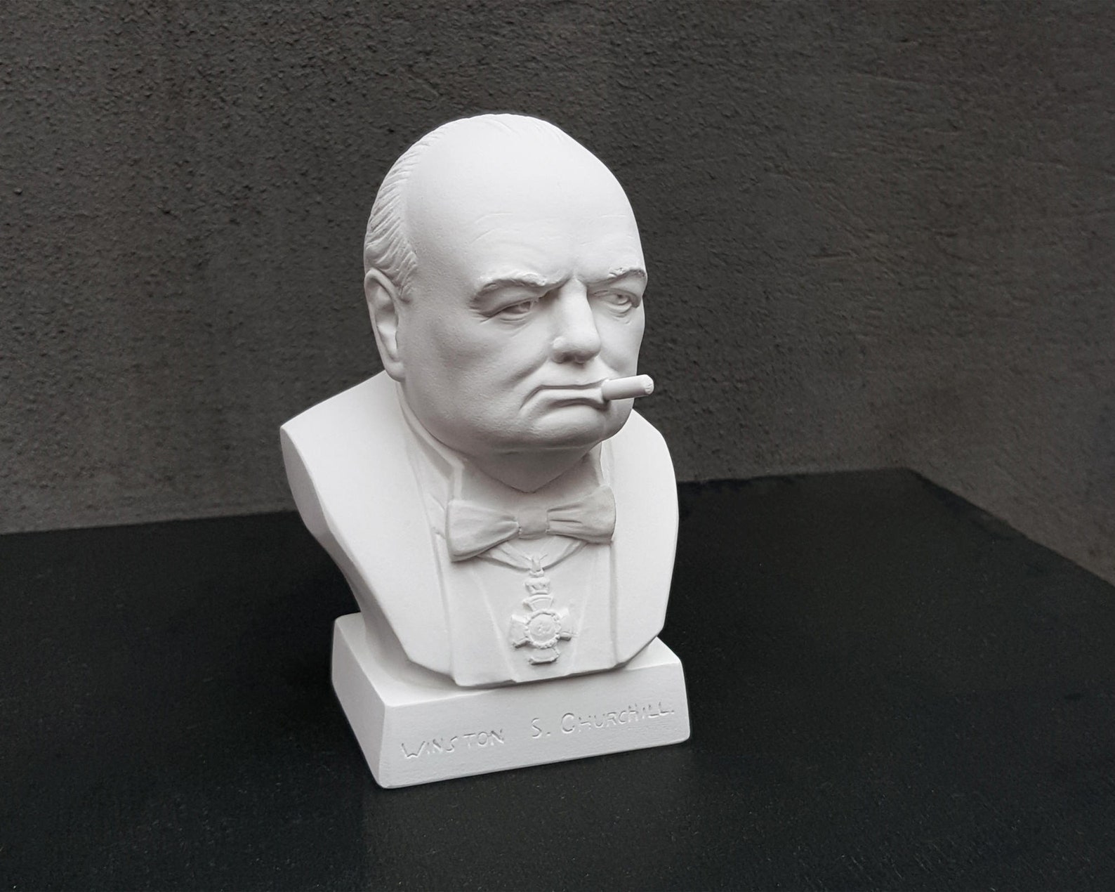 Winston Churchill Natural Plaster Bust - Etsy
