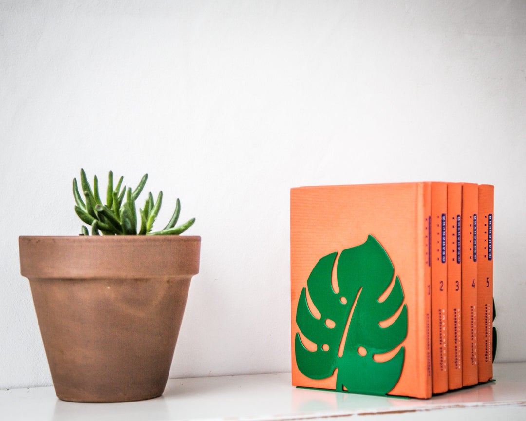 Metal Bookends Monstera for Plant Loving Readers - Etsy