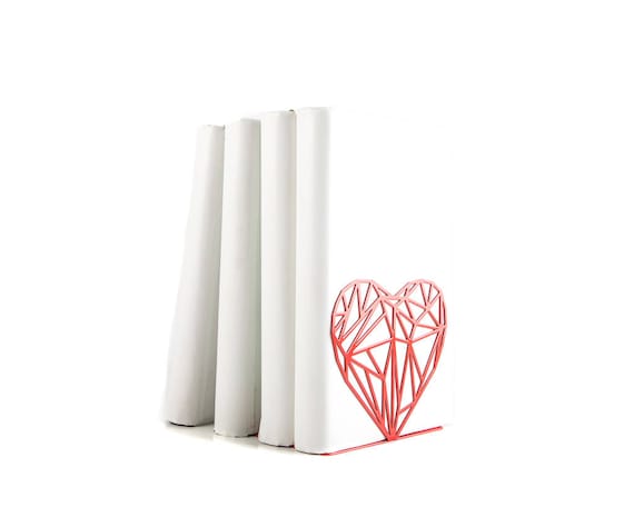 Heart Shaped Bookends // My Polygonal Heart | Etsy