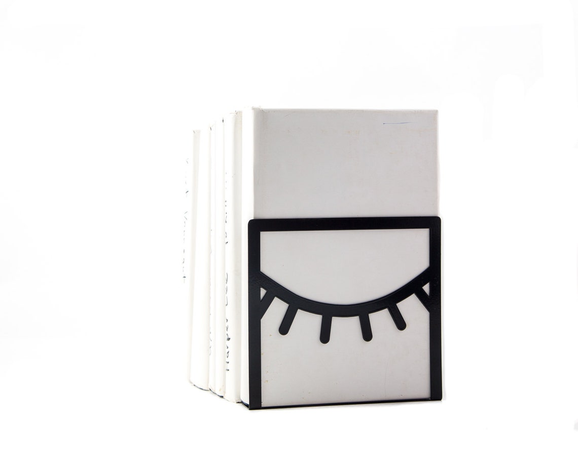 Black Metal Bookend One Eye Closed - Etsy