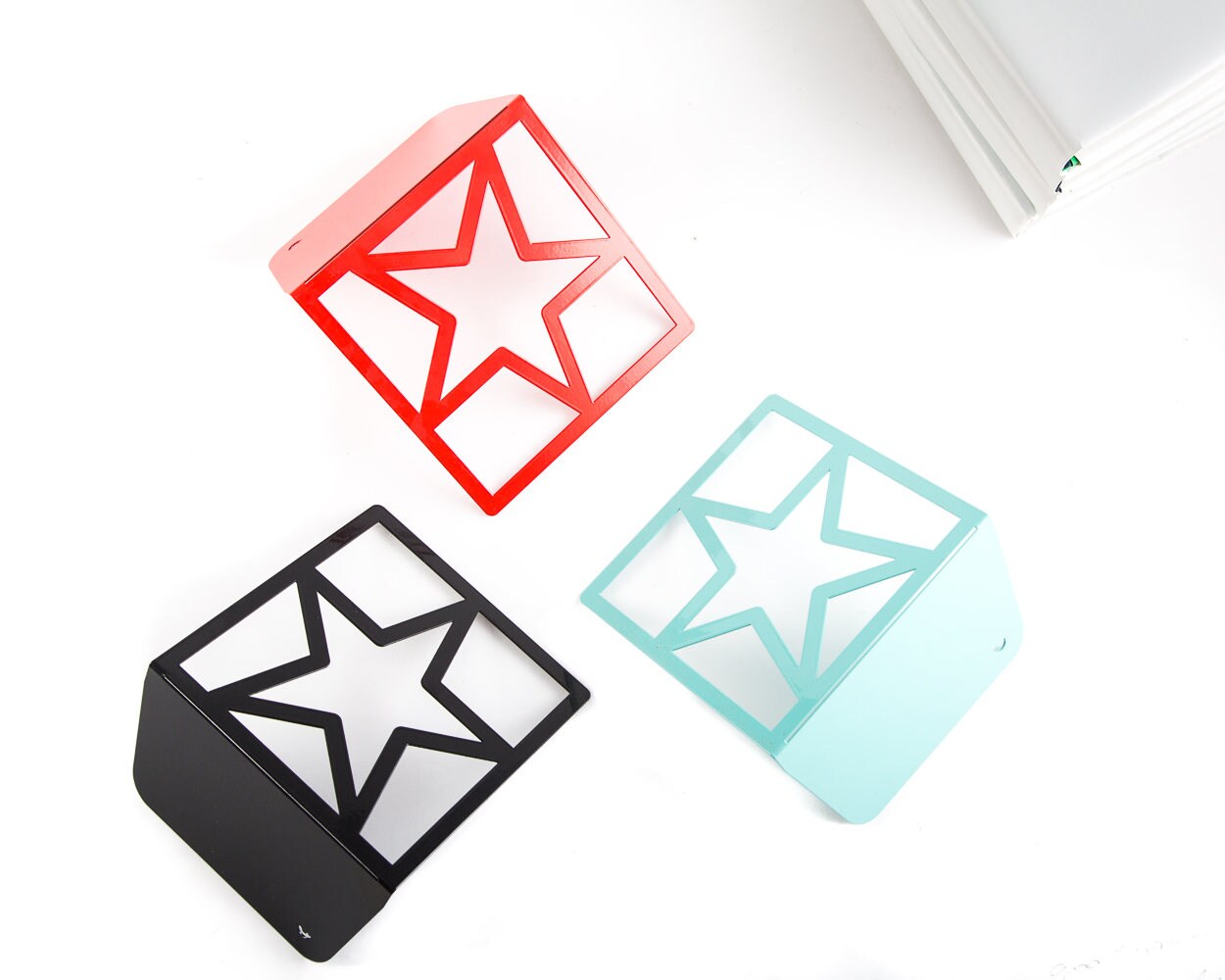 Red Star Metal Bookends: Modern Home Decor - Etsy