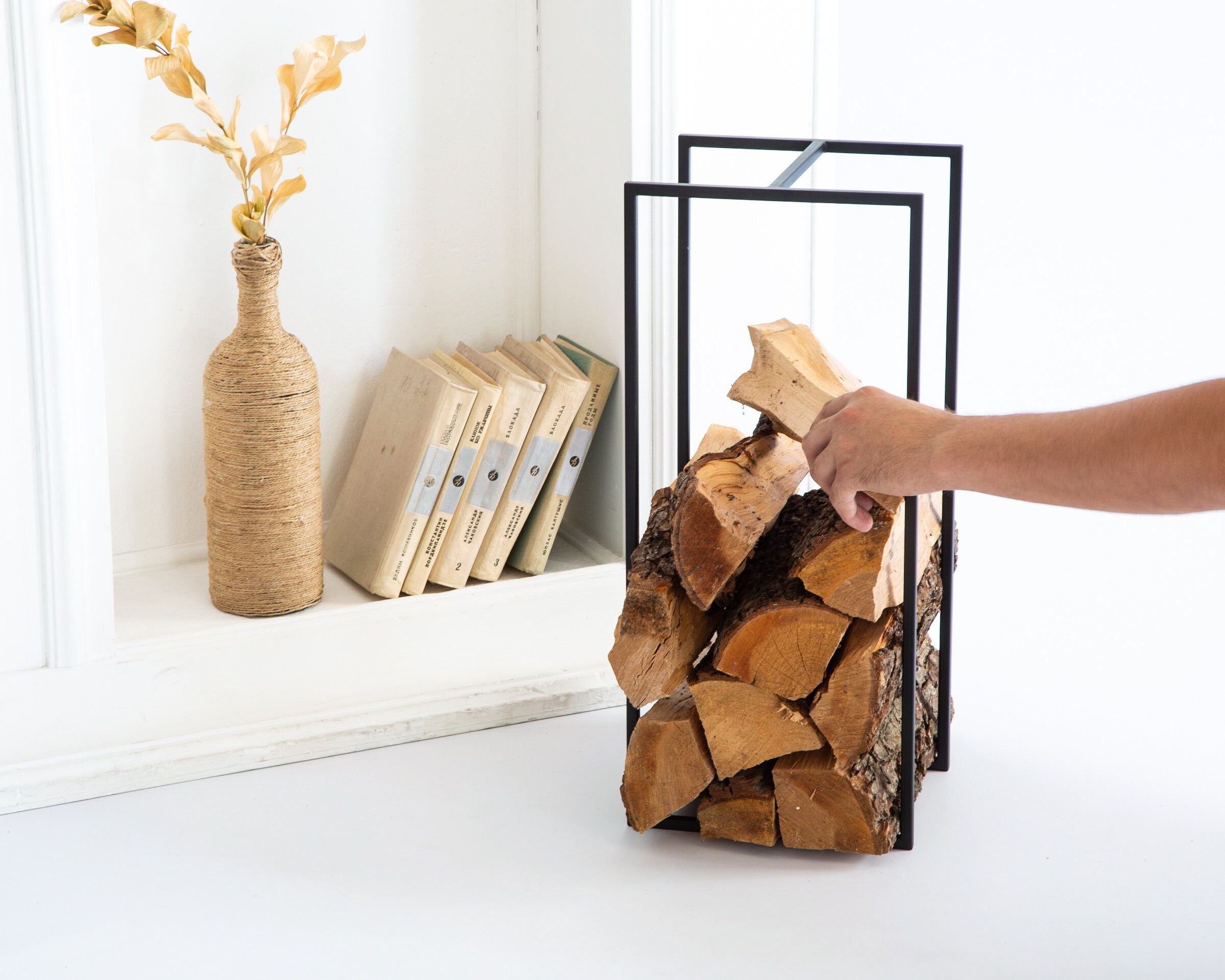 Log Holder Small With a Handle // Firewood Carrier // Storage | Etsy