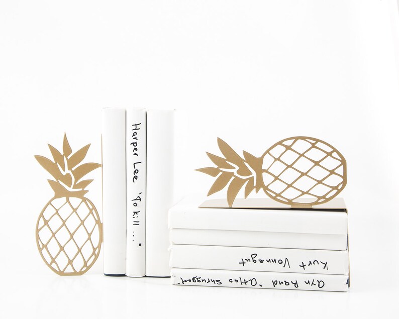 Metal Bookends Pineapples // Kitchen Book Holders // - Etsy
