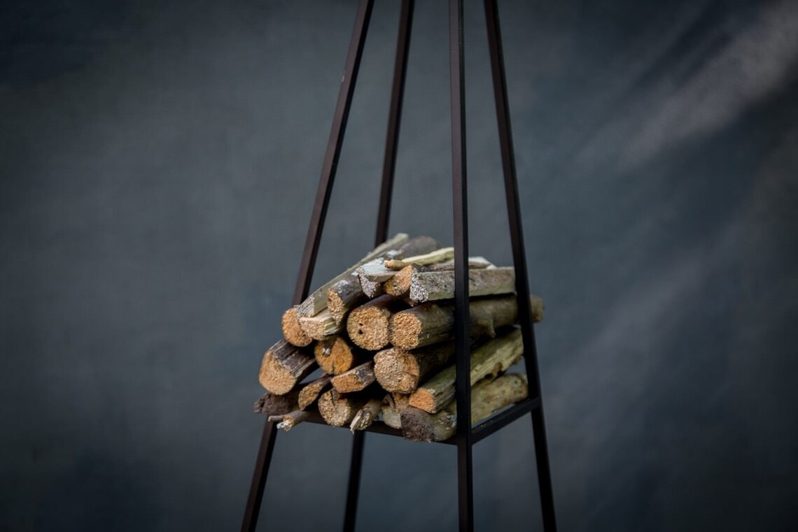 Pyramid Log holder // Firewood Storage for indoors or outdoors | Etsy