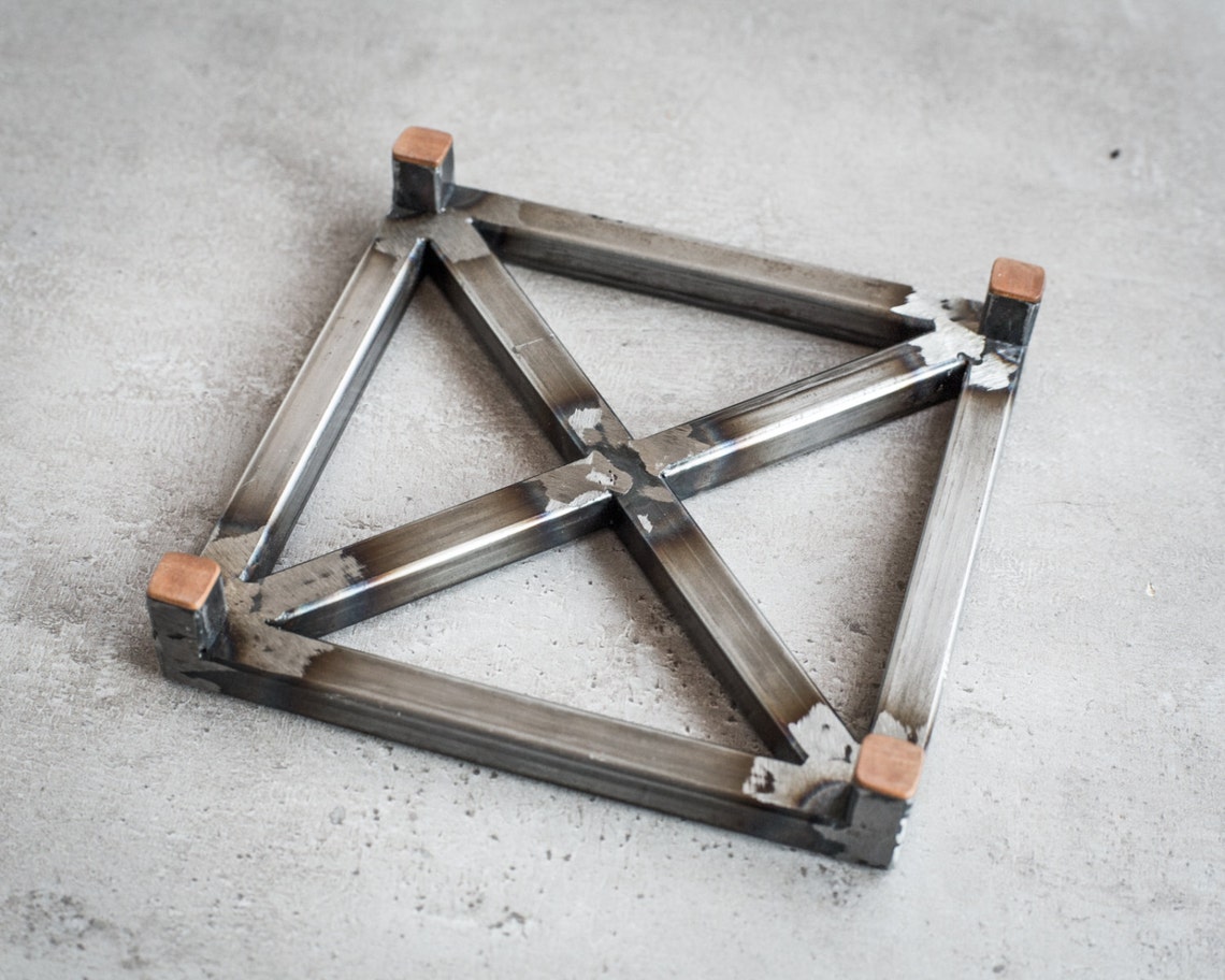 Metal Industrial Style Square Trivet Hand Welded - Etsy