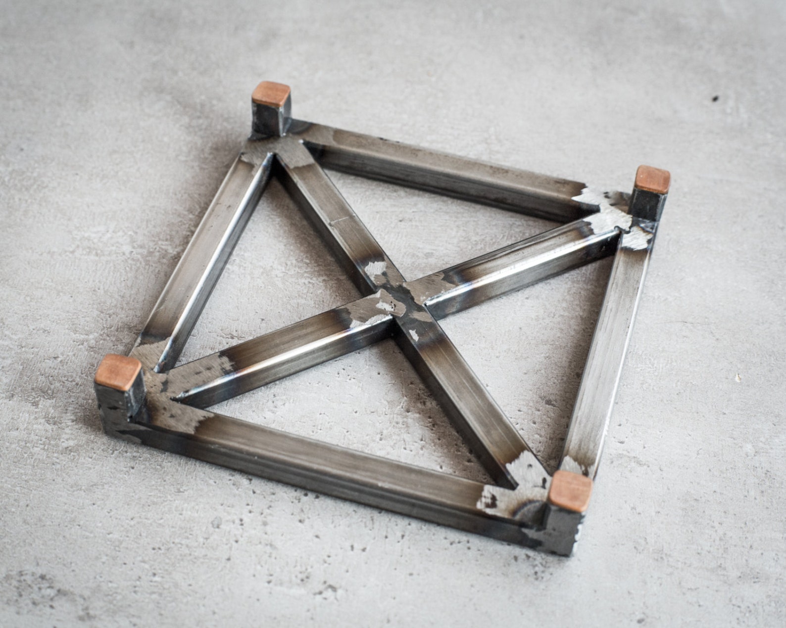 Metal Industrial Style Square Trivet Hand Welded - Etsy