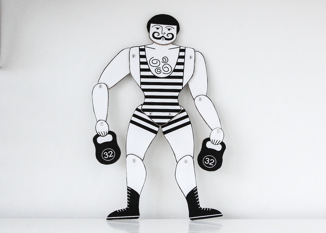 Jumping Jack Puppet Circus Strong Man Vintage Parisian Marionette ...