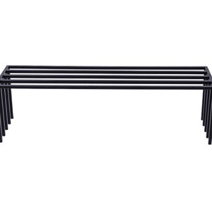 Minimalist Black Metal Shoe Rack, Hand Welded Shoe Storage for Stylish ...