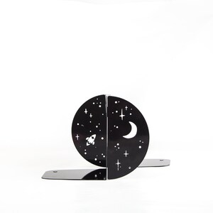 Metal Bookends Night Sky | Space and Star Theme Nursery Shelf Decor - Etsy