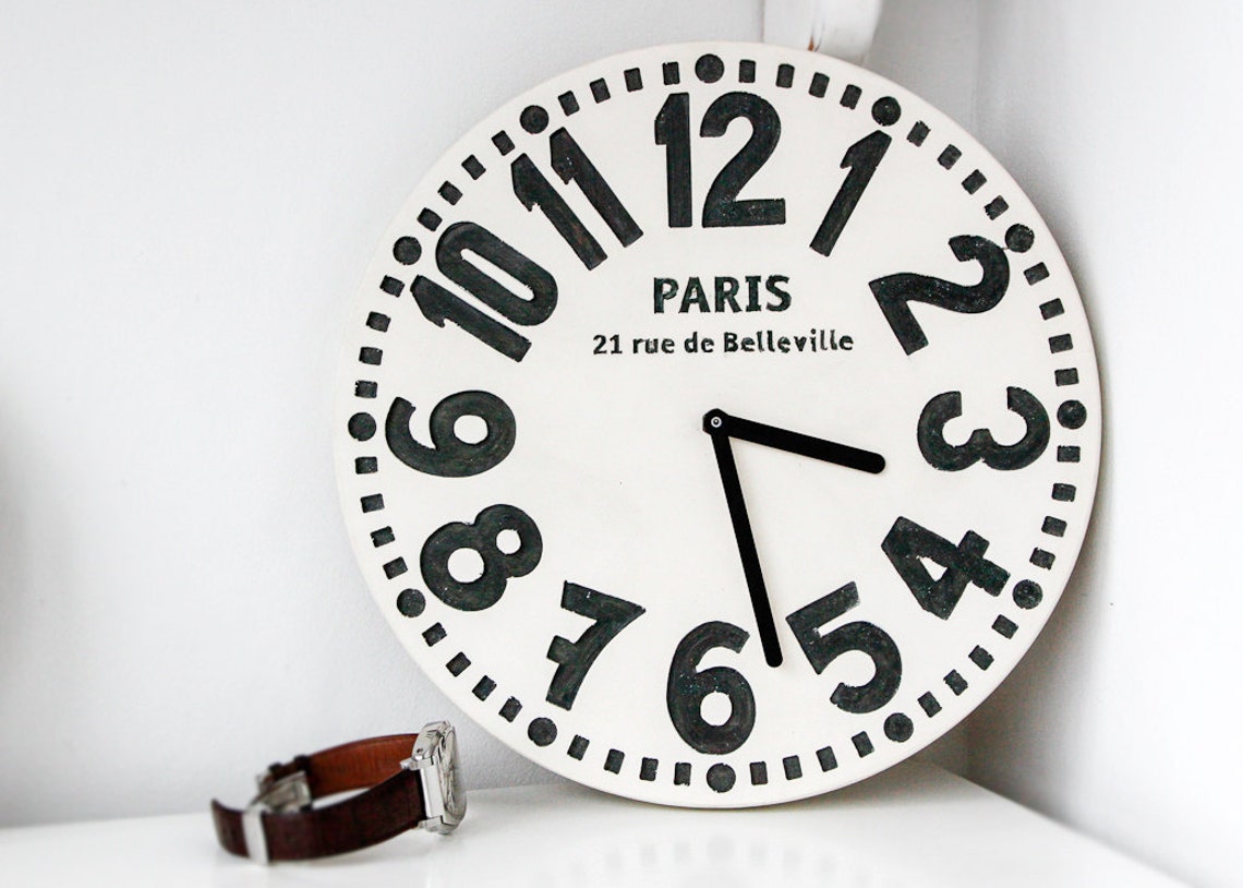 Wall Clock paris off White Edition Shabby Chic Cottage Style - Etsy