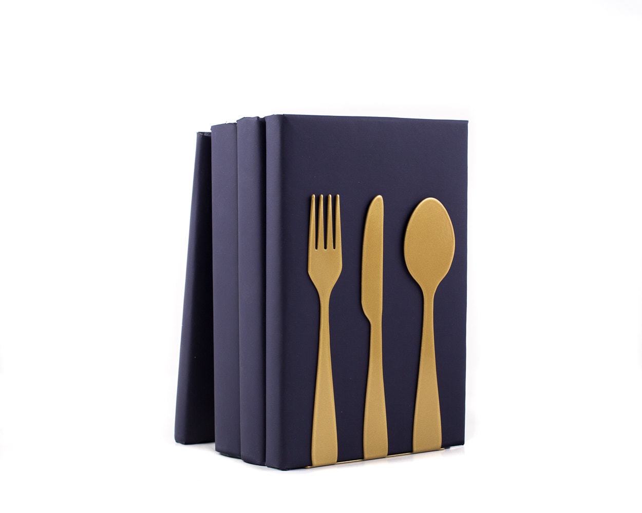 Golden Metal Kitchen Bookends: Modern Cookbook Shelf Decor - Etsy