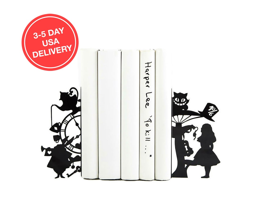 Bookends Alice in Wonderland // 3-5 Day USA Delivery - Etsy