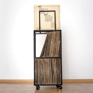 Vinyl Record Storage // Triple Deck LP Album Mobile Cart // Holds ...