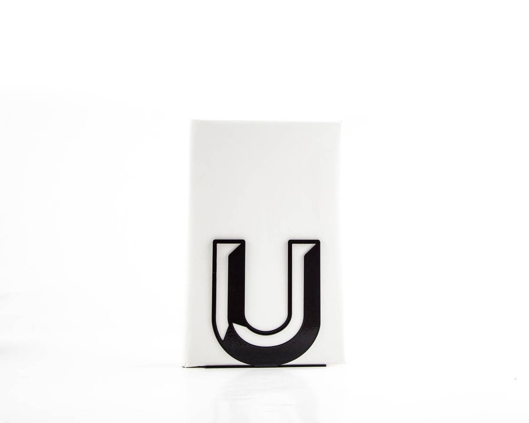 Metal Bookend: Letter U, Modern Alphabet Decor - Etsy