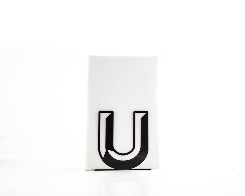 Metal Bookend: Letter U, Modern Alphabet Decor - Etsy