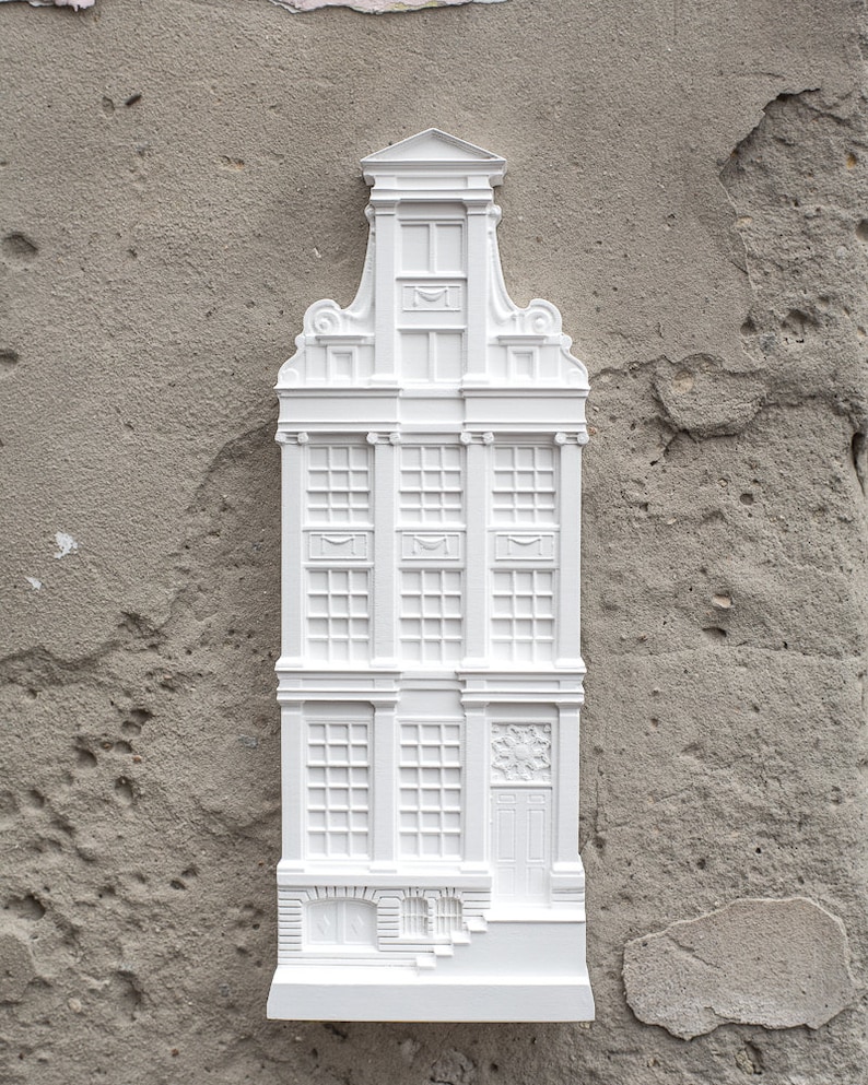 Architectural Plaster Model Wall Art 3D Facade of a House in Amsterdam ...