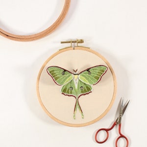 Moth Embroidery Design, Thread Painting Embroidery Pattern, Insect ...