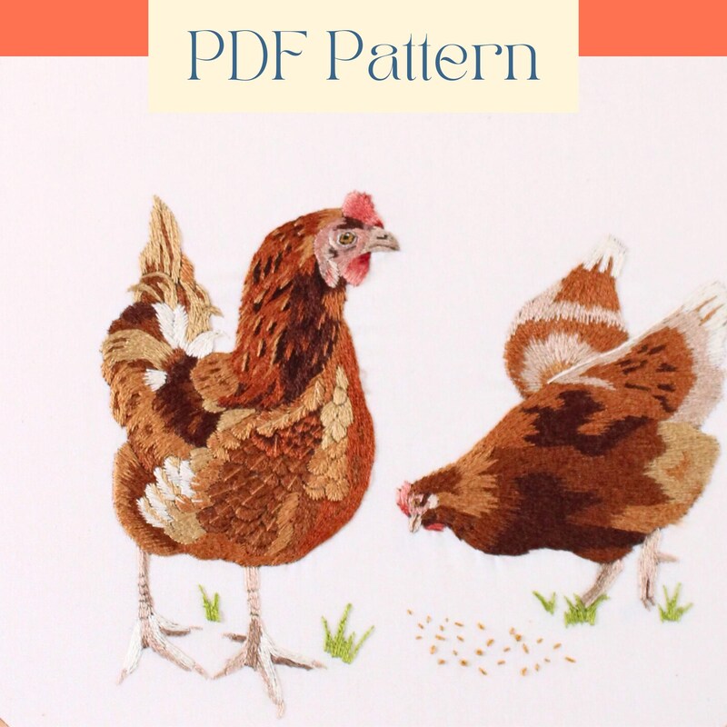 Chicken Embroidery - Etsy