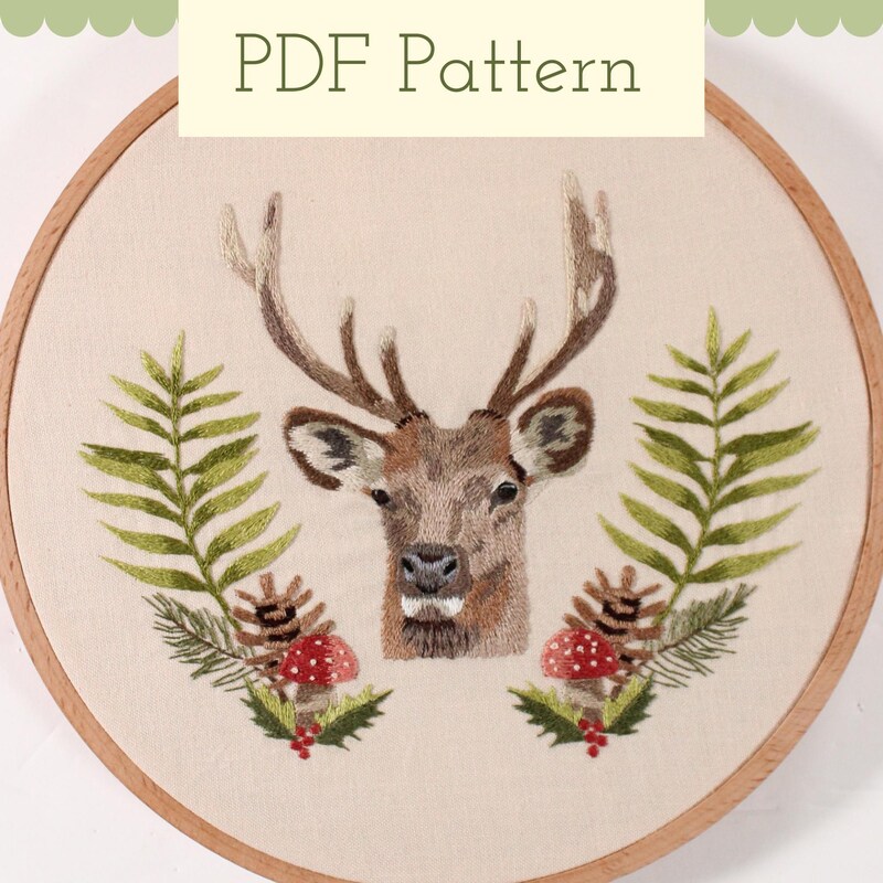Deer Embroidery - Etsy