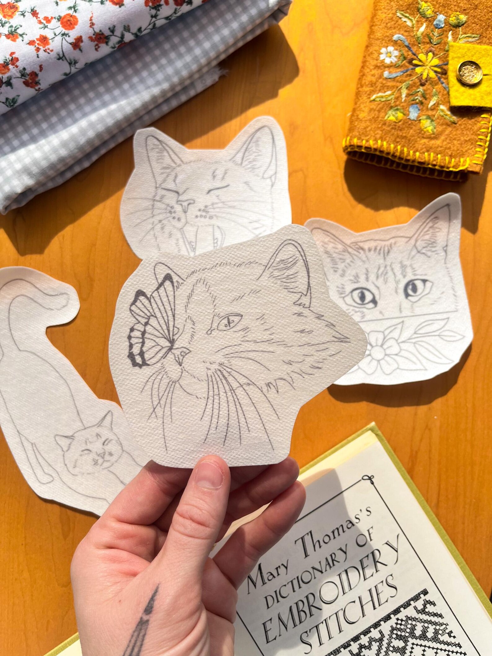 Stick and Stitch Cat Embroidery Designs, Wash Away Embroidery ...