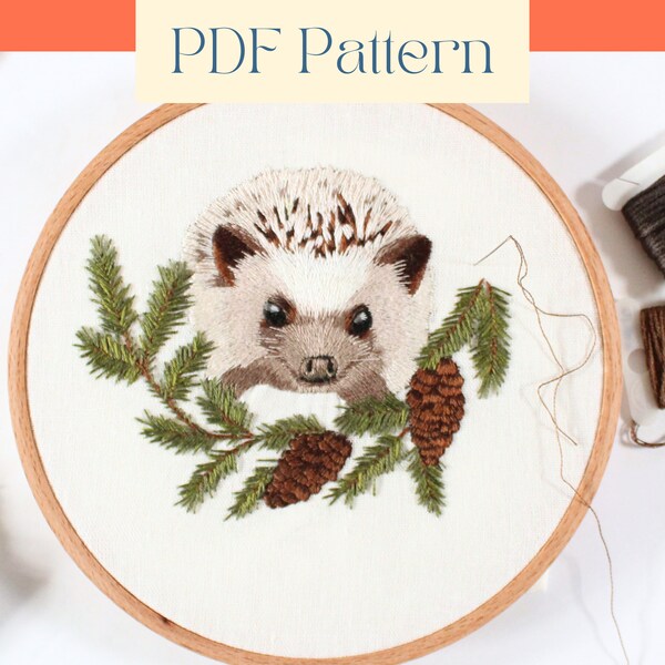 Hedgehog Embroidery - Etsy